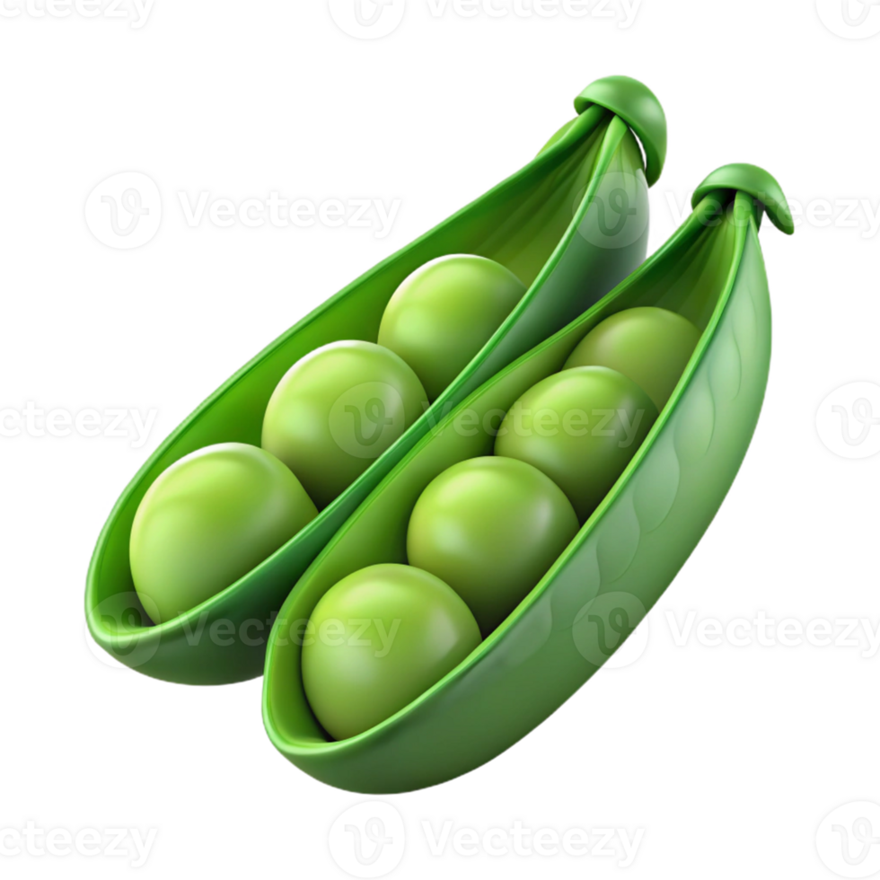 3D Render Green Peas in Pods 54195556 PNG