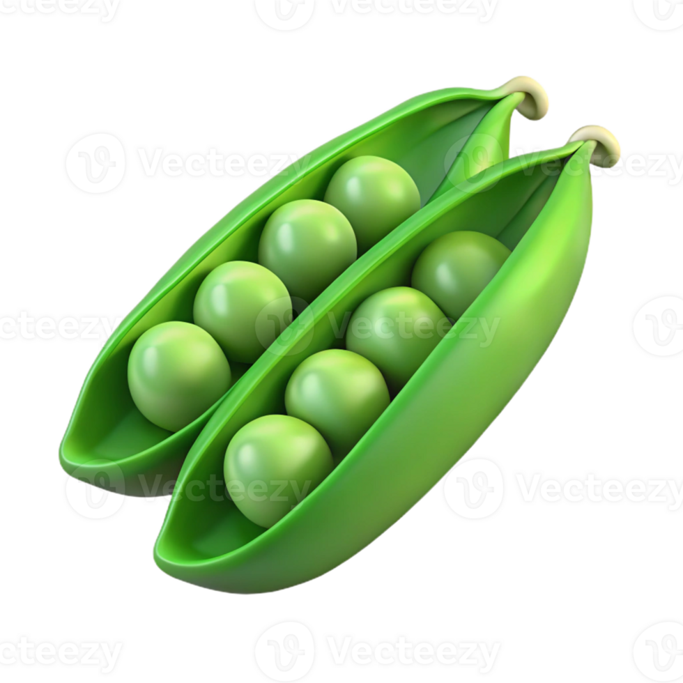 3D Render of Fresh Green Peas in Pods 54195557 PNG