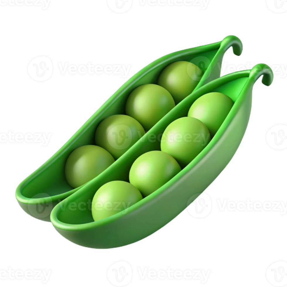3D Render of Fresh Green Peas in Pod 54195563 PNG
