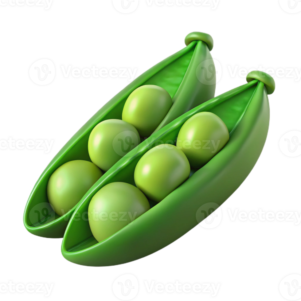 3D Render of Fresh Green Peas in Pods 54195570 PNG