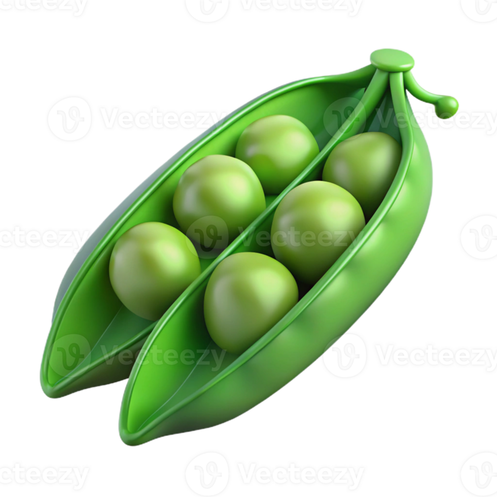 3D Render Green Peas in Pod 54195573 PNG