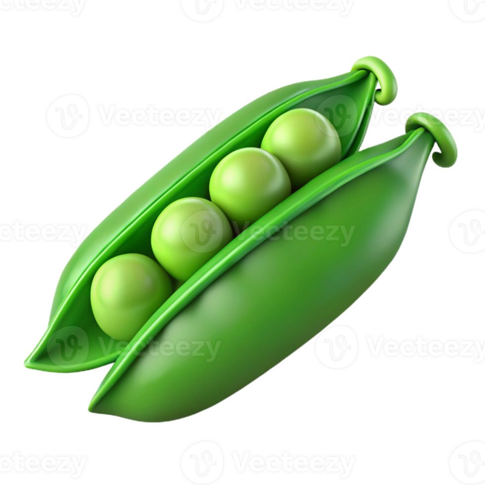 3D Render of Fresh Green Peas in Pod 54195581 PNG