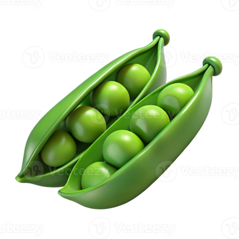 3D Render of Fresh Green Peas in Pods 54195582 PNG