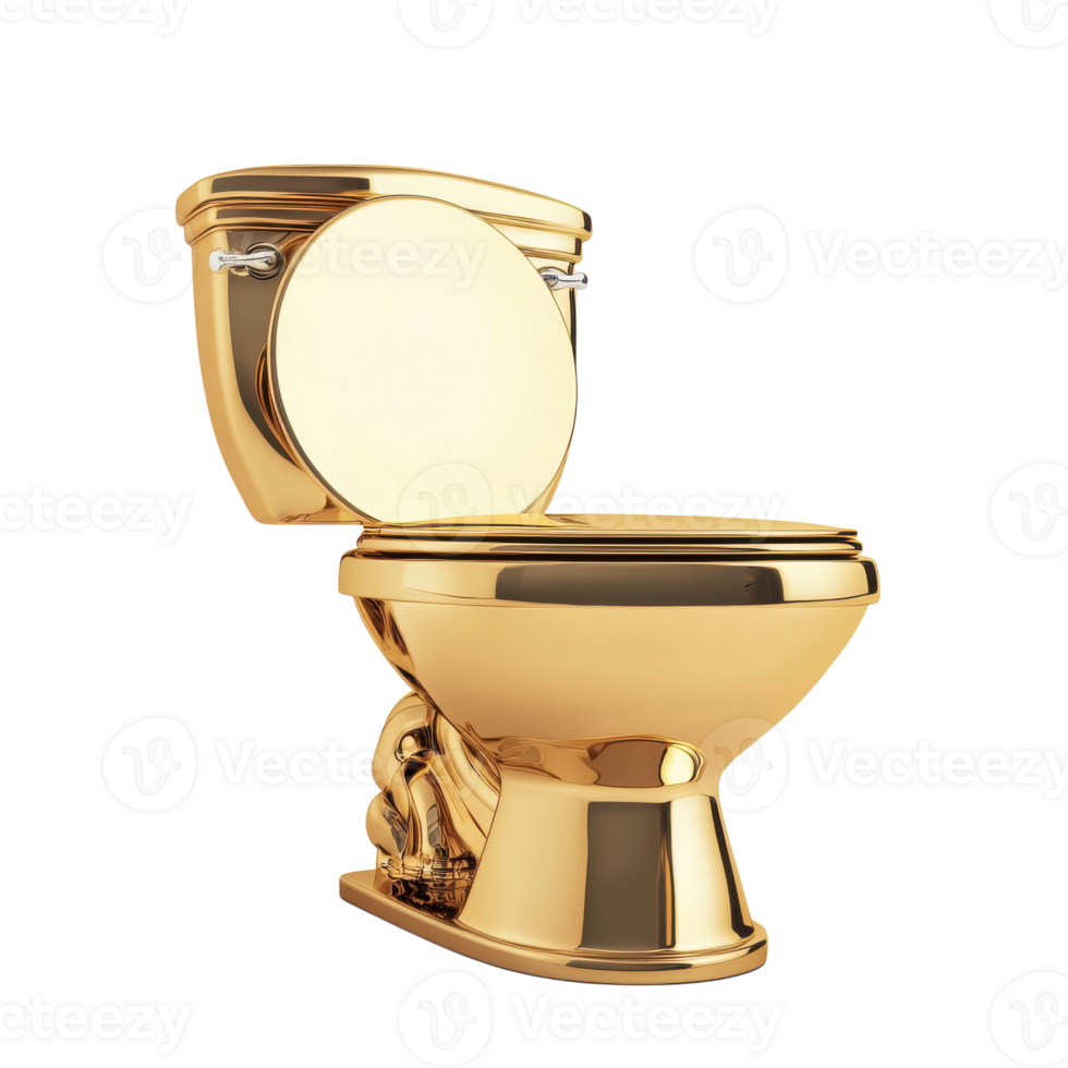 Luxury Golden Toilet Bowl on White Background on Transparent Background 54197318 PNG