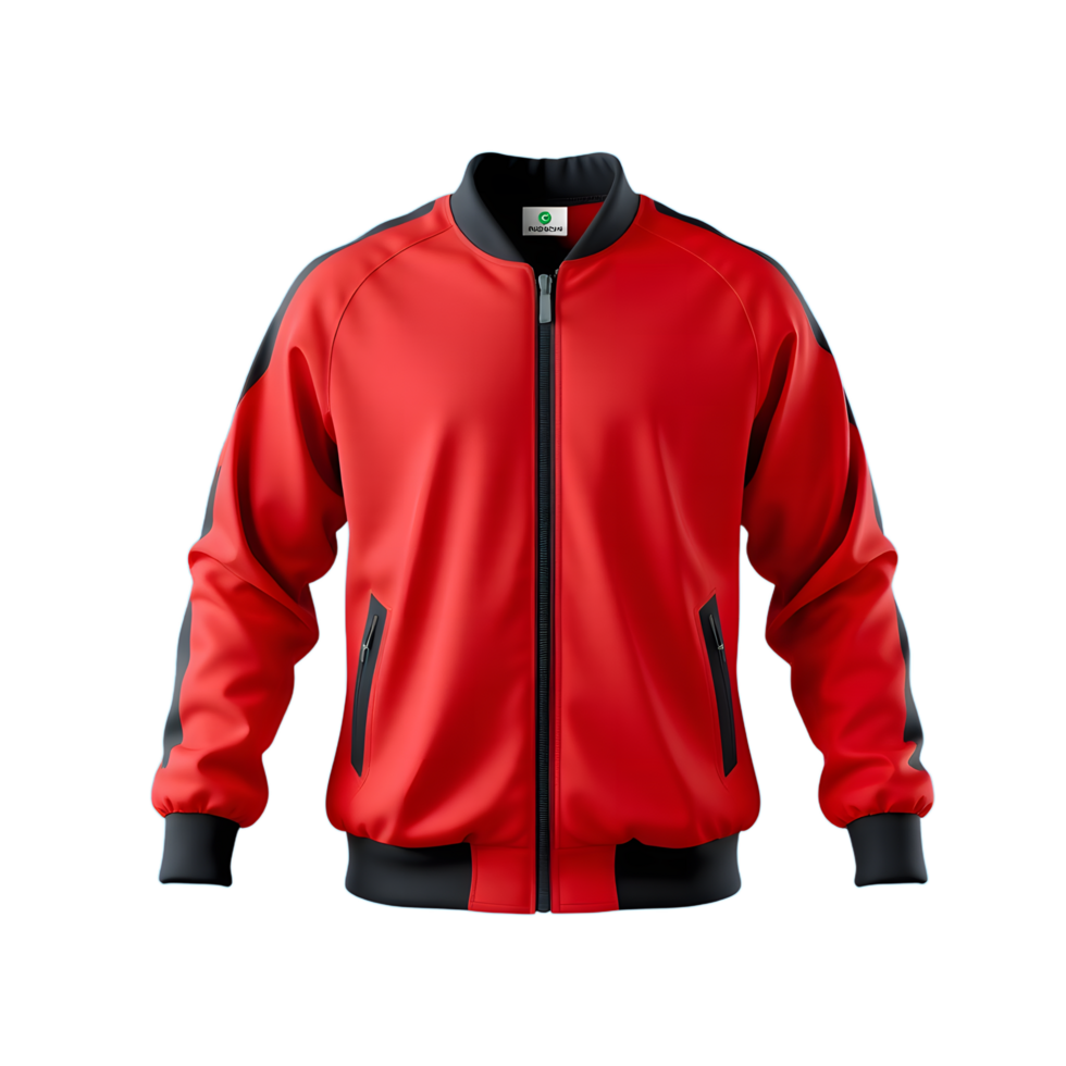 Red bomber jacket with black accents, mockup for design 54199248 PNG