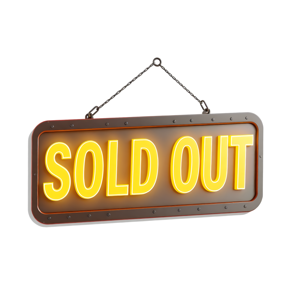 Sold Out Sign with Vintage Style 54199472 PNG