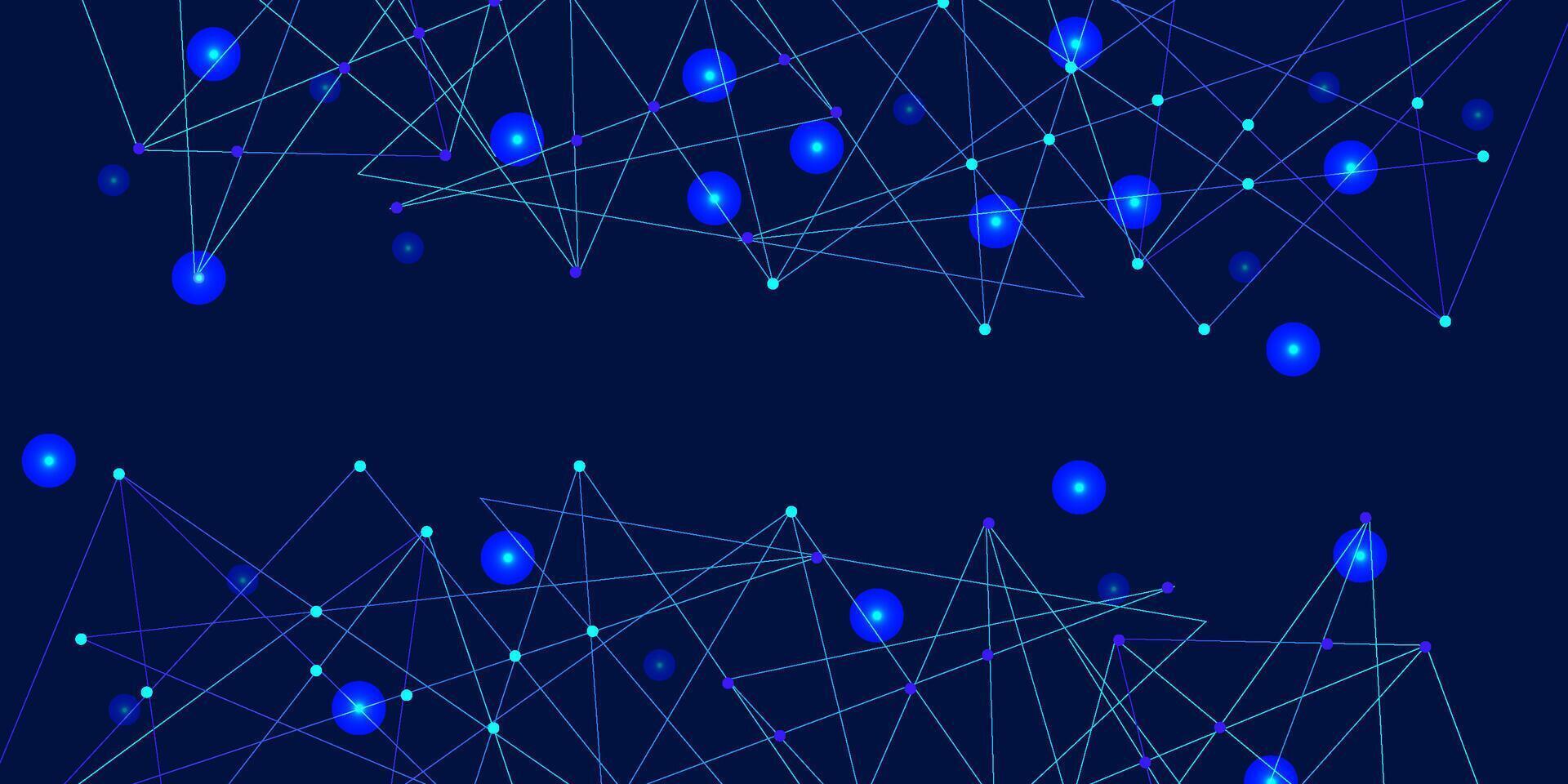 Blue Interconnected Dots And Lines Banner Design Global Network