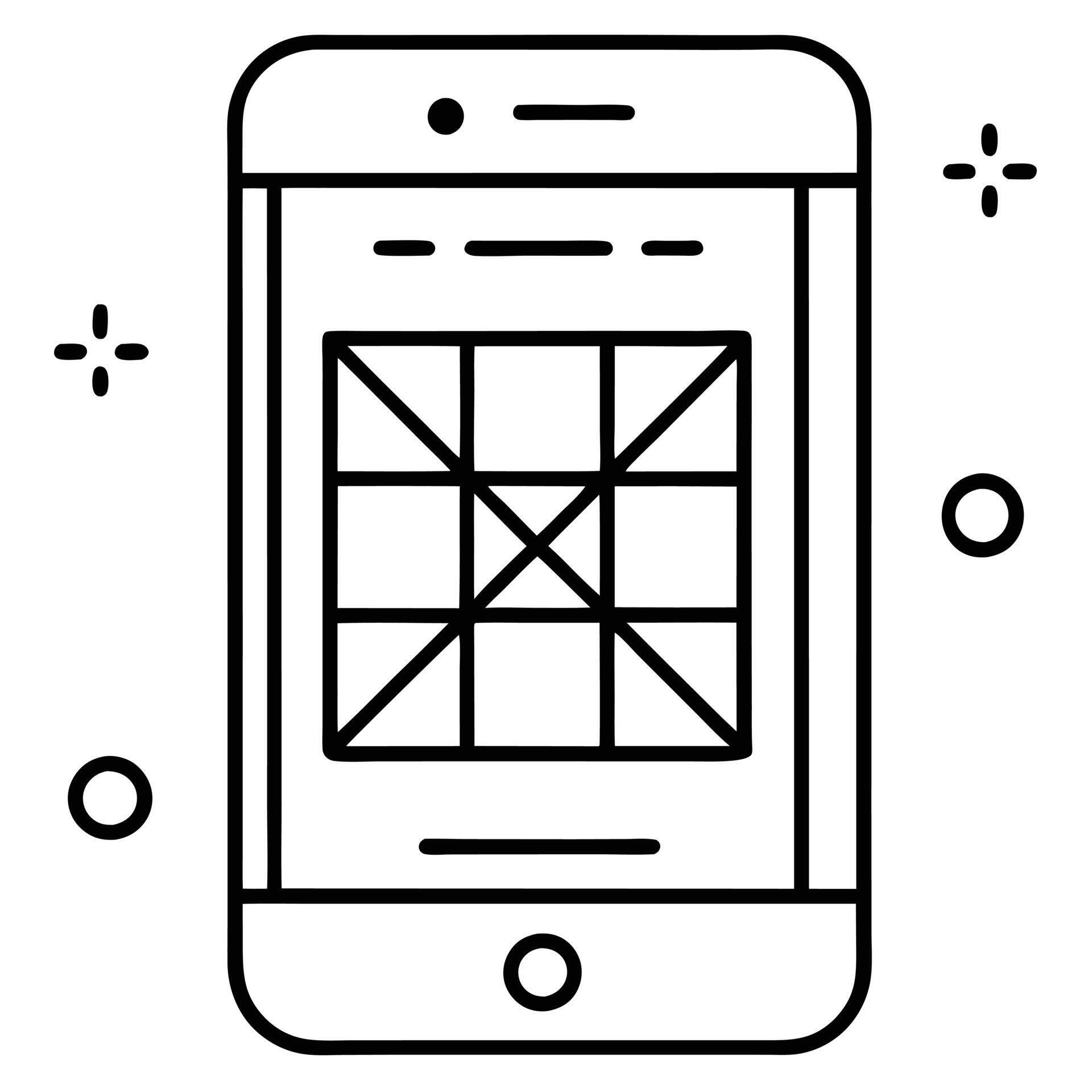 Mobile App UI Design Grid Layout Framework Smartphone Interface ...