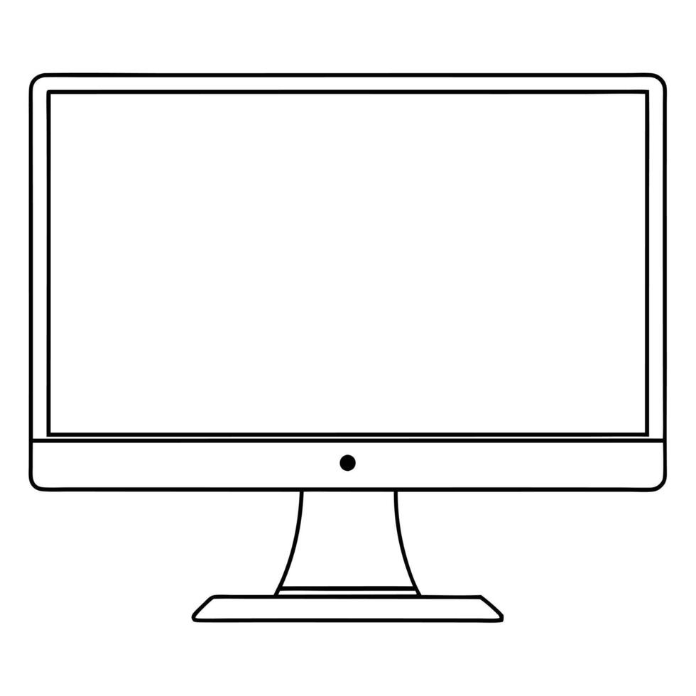 Simple Outline Desktop Computer Monitor Screen Display Device 54223899 ...