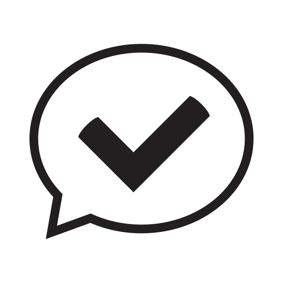 Chat bubble with checkmark icon. Speech bubble with check mark sign. 54233050 Vector Art at Vecteezy