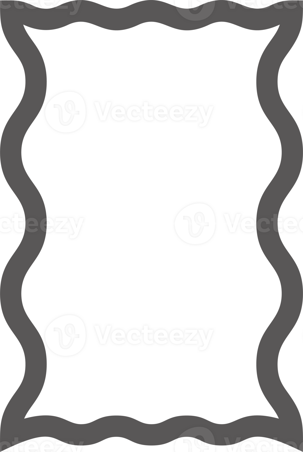 Wavy Rectangle Frame Scallop Edge Box Outline Squiggle Border Groovy Zigzag Abstract Shape