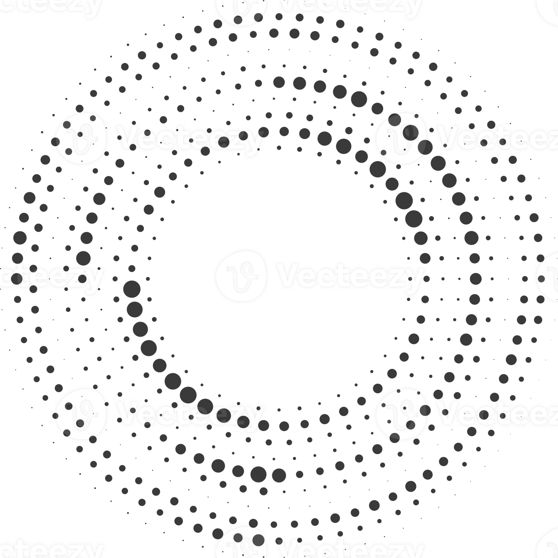 Dotted circle pattern. Abstract halftone round. Frame with random gradient gradation. Grunge ...