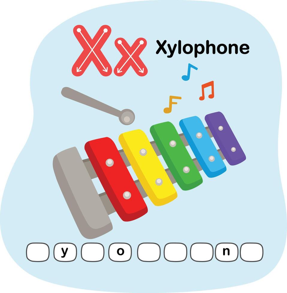 Illustration Isolated Alphabet Letter X- Xylophone 54266081 Vector Art ...