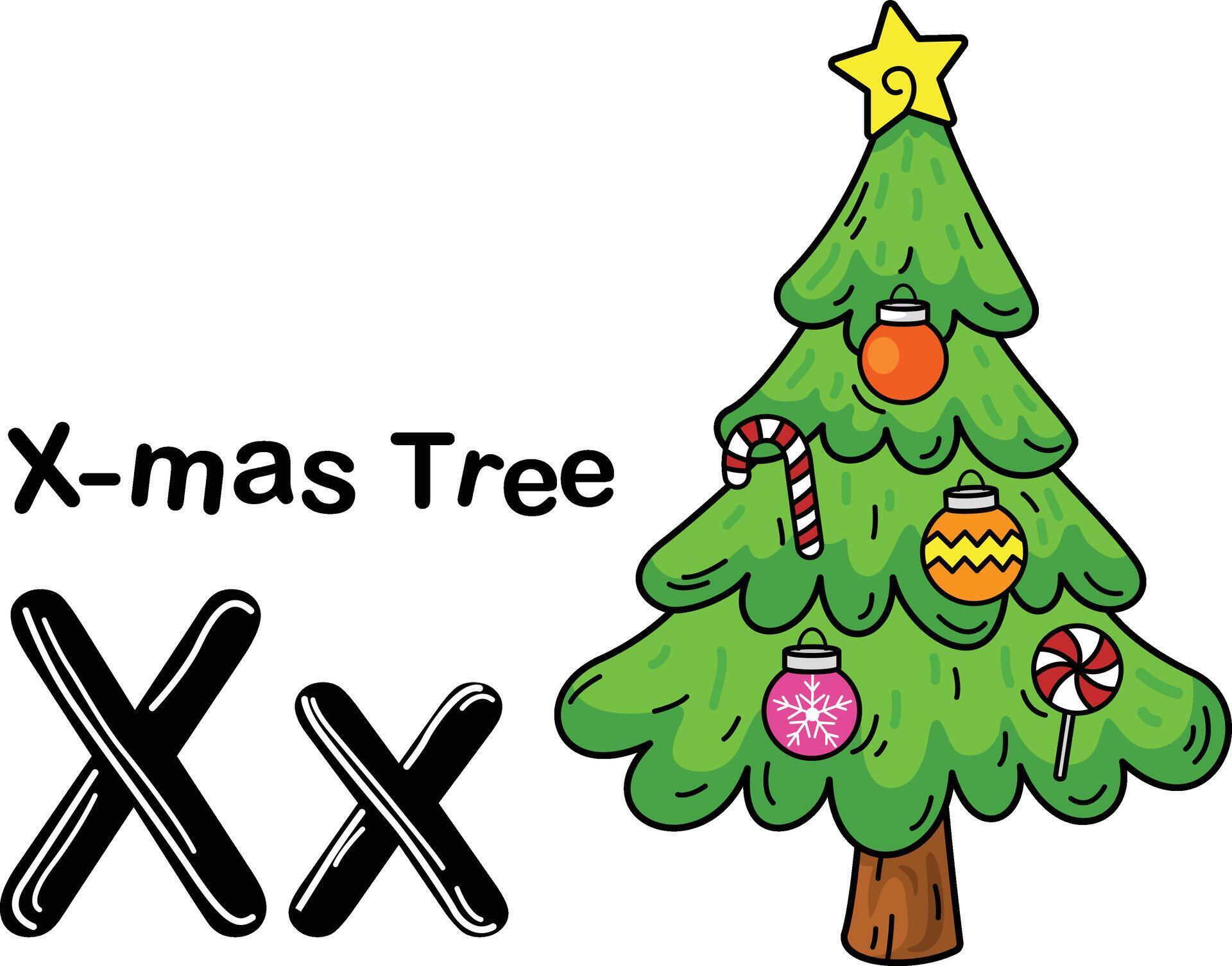 Illustration Isolated Animal Alphabet Letter X-xmas tree 54266627 Vector Art at Vecteezy