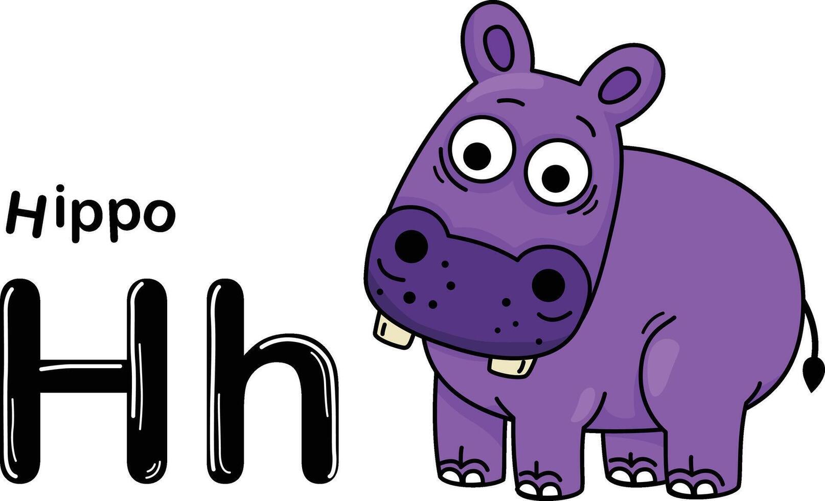 Illustration Isolated Animal Alphabet Letter H-Hippo 54266638 Vector Art at Vecteezy