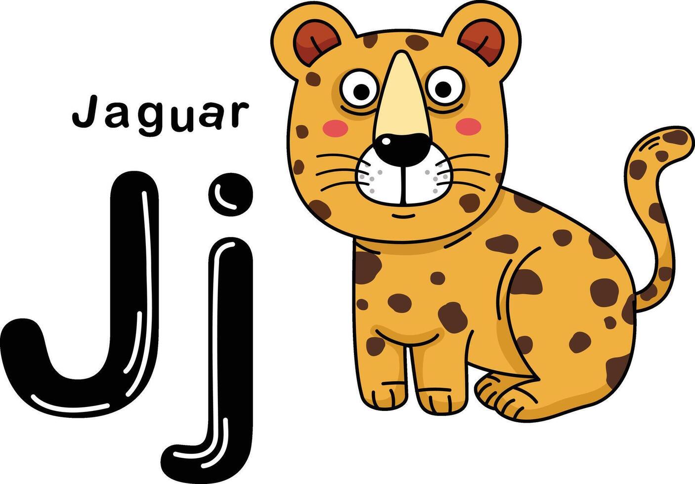 Illustration Isolated Animal Alphabet Letter J-Jaguar 54266662 Vector ...