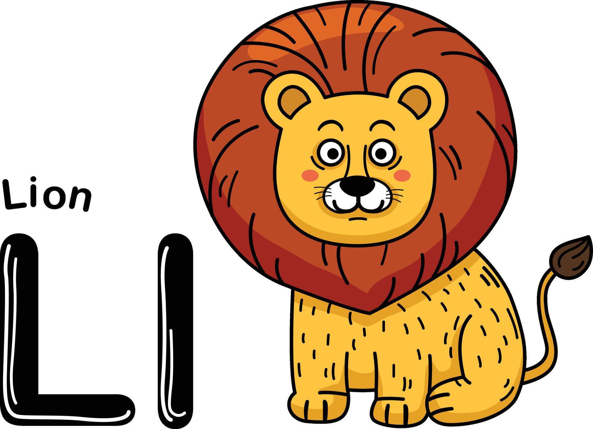Illustration Isolated Animal Alphabet Letter L-Lion 54266664 Vector Art ...