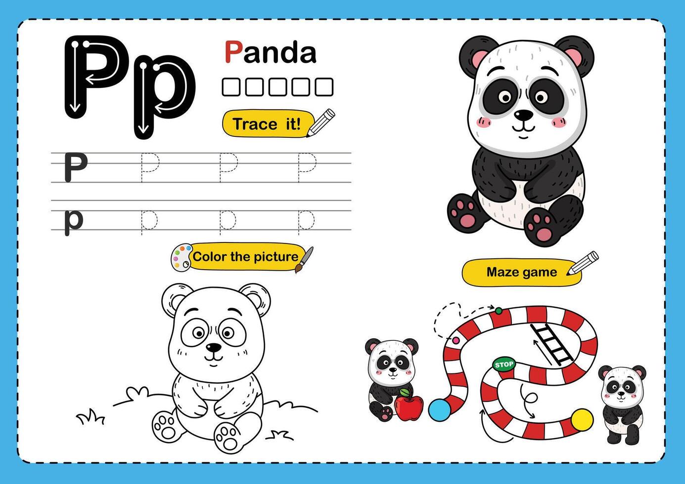 Illustration Isolated Animal Alphabet Letter P-Panda 54266870 Vector ... Illustration Isolated Animal Alphabet Letter P-Panda 54266870 Vector ...