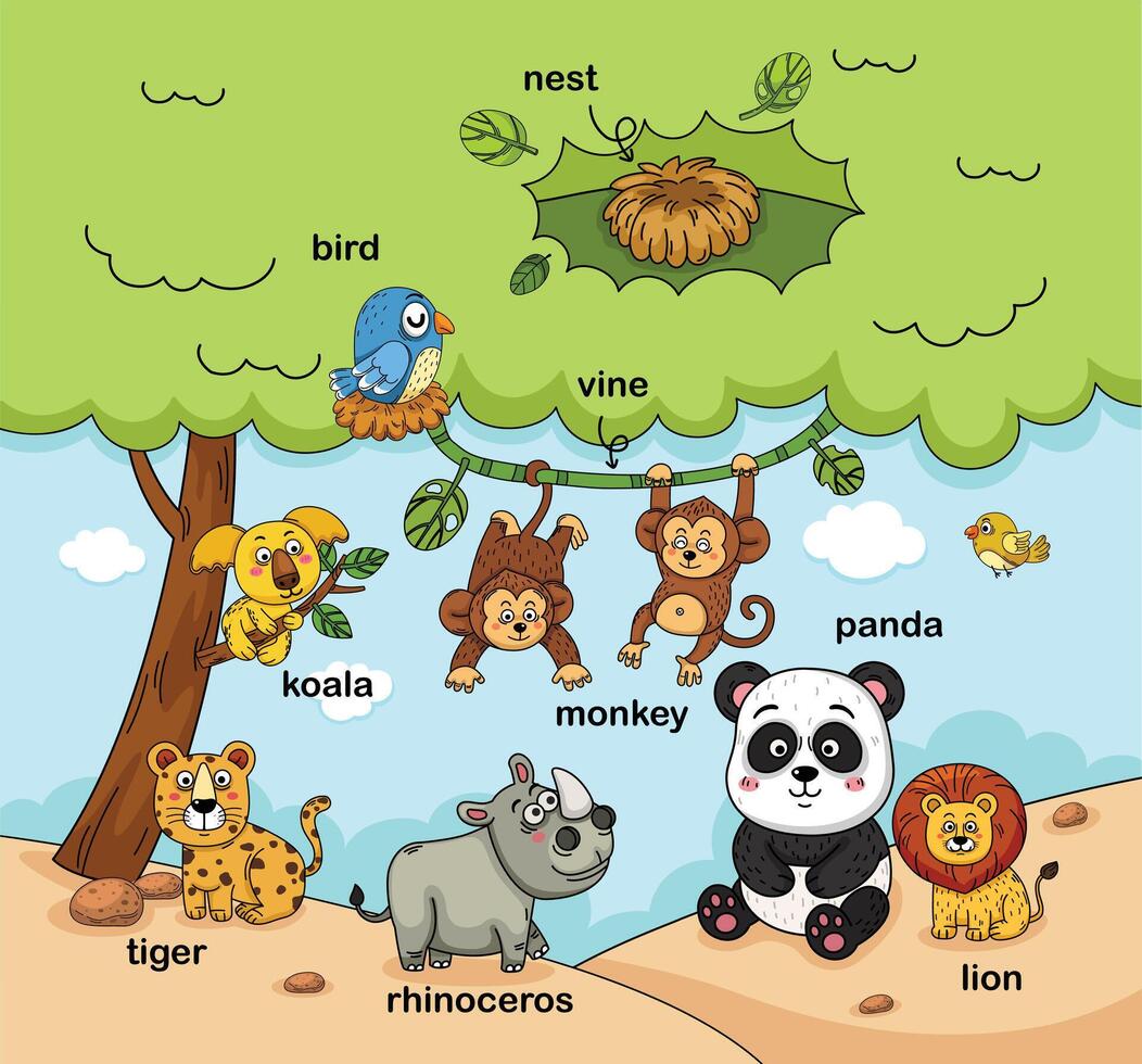 education vocabulary cartoon outline illustration 54266932 Vector Art ...