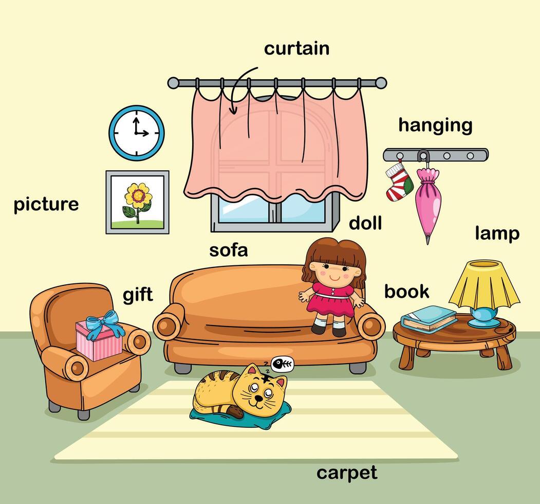 education vocabulary cartoon outline illustration 54266935 Vector Art ...