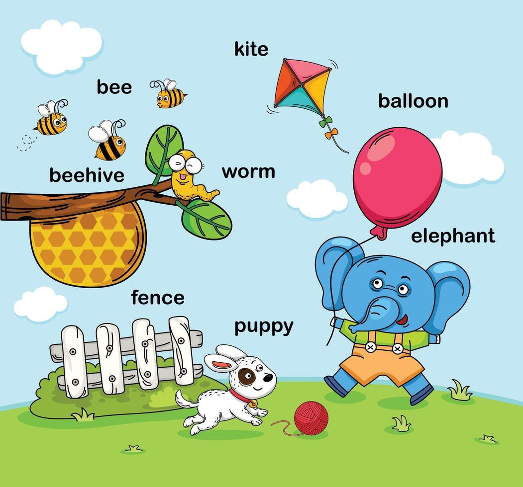 education vocabulary cartoon outline illustration 54266939 Vector Art ...