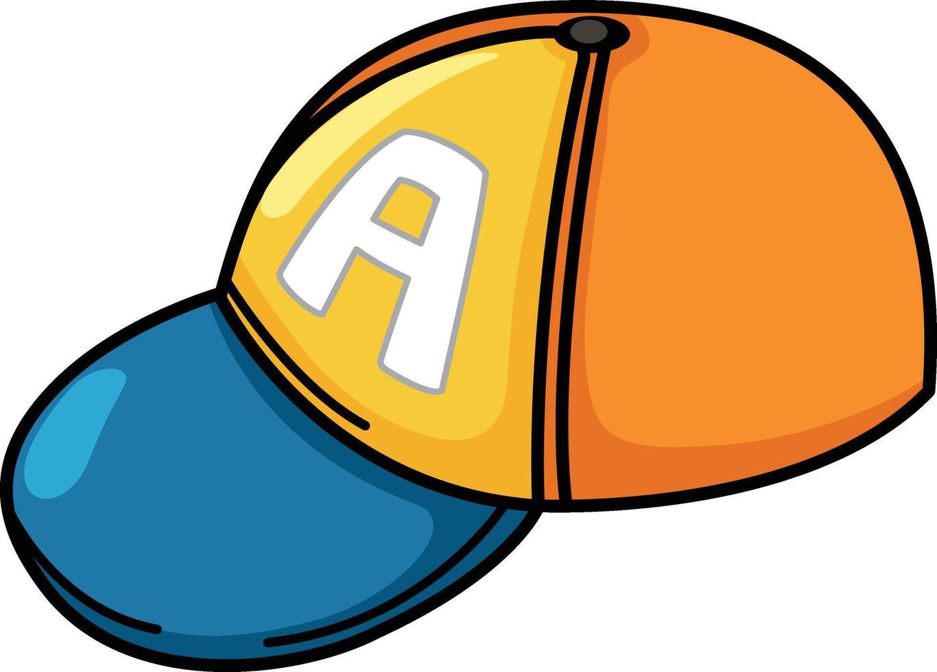 illustration of cap outline white on background 54267175 Vector Art at ...