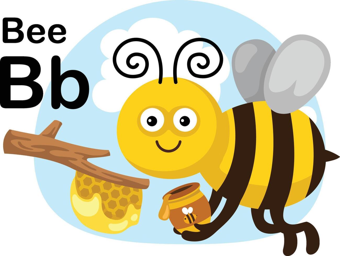 Alphabet Letter B-Bee with cartoon vocabulary illustration, 54267320 ...