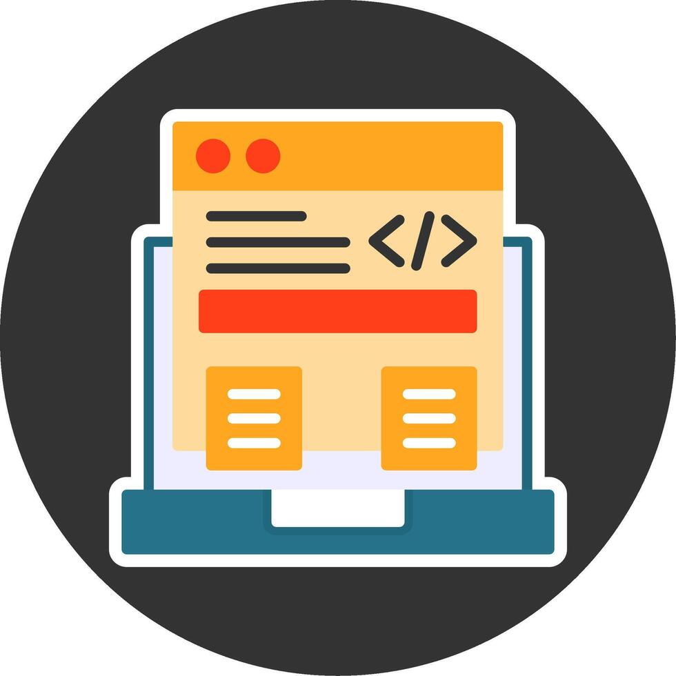 Code Framework Flat Grey Circle Style Icon 54268002 Vector Art at Vecteezy