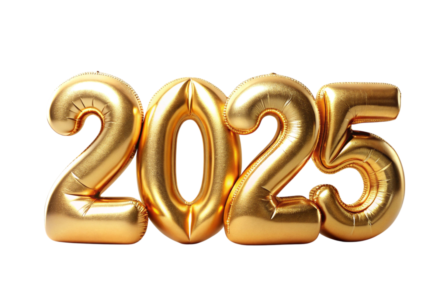 Elegant golden 2025 balloon arrangement with shiny finish, perfect for holiday events, birthdays ...