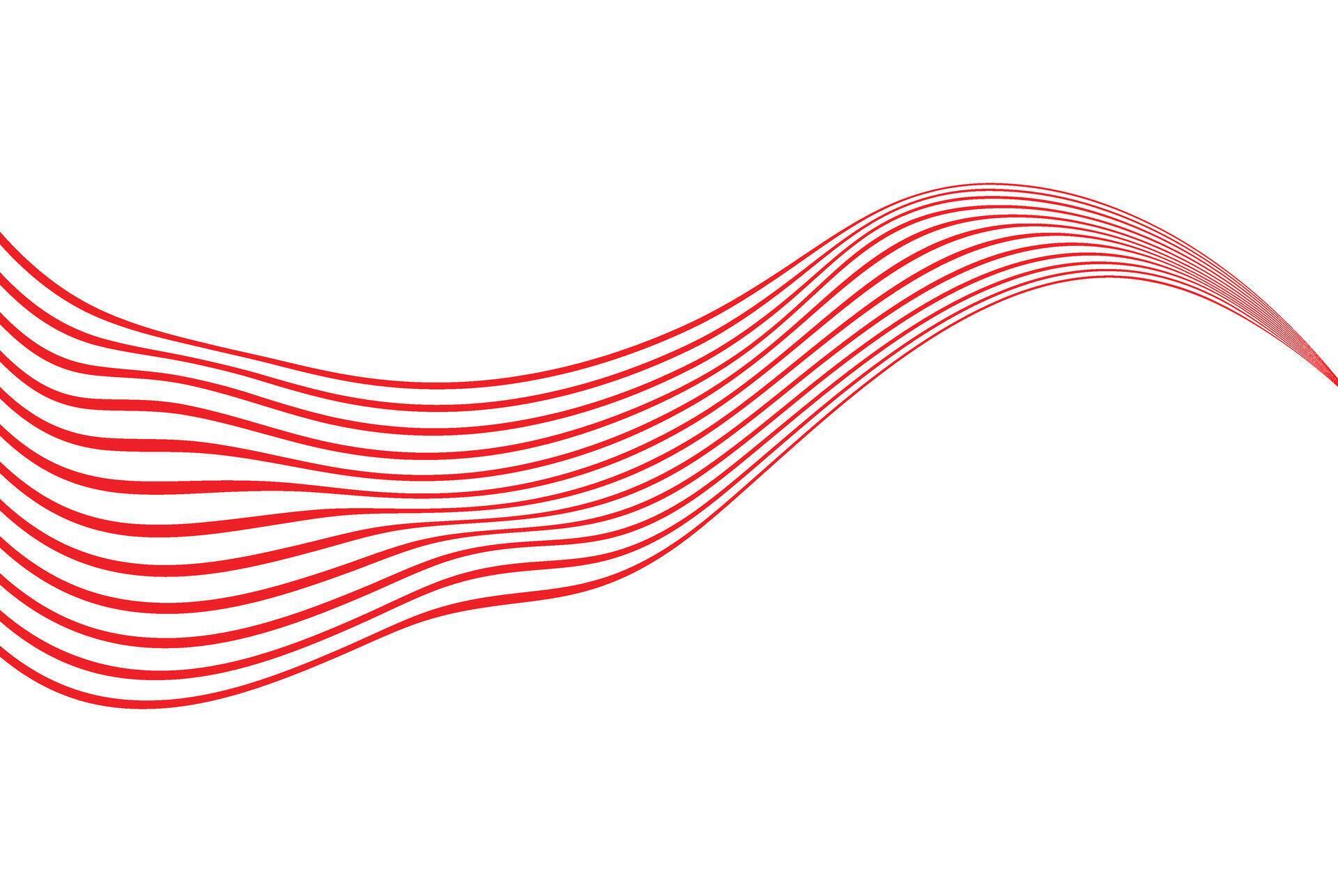 Simple Abstract Red Color Creative Wavy Distort Line Pattern A Red Line