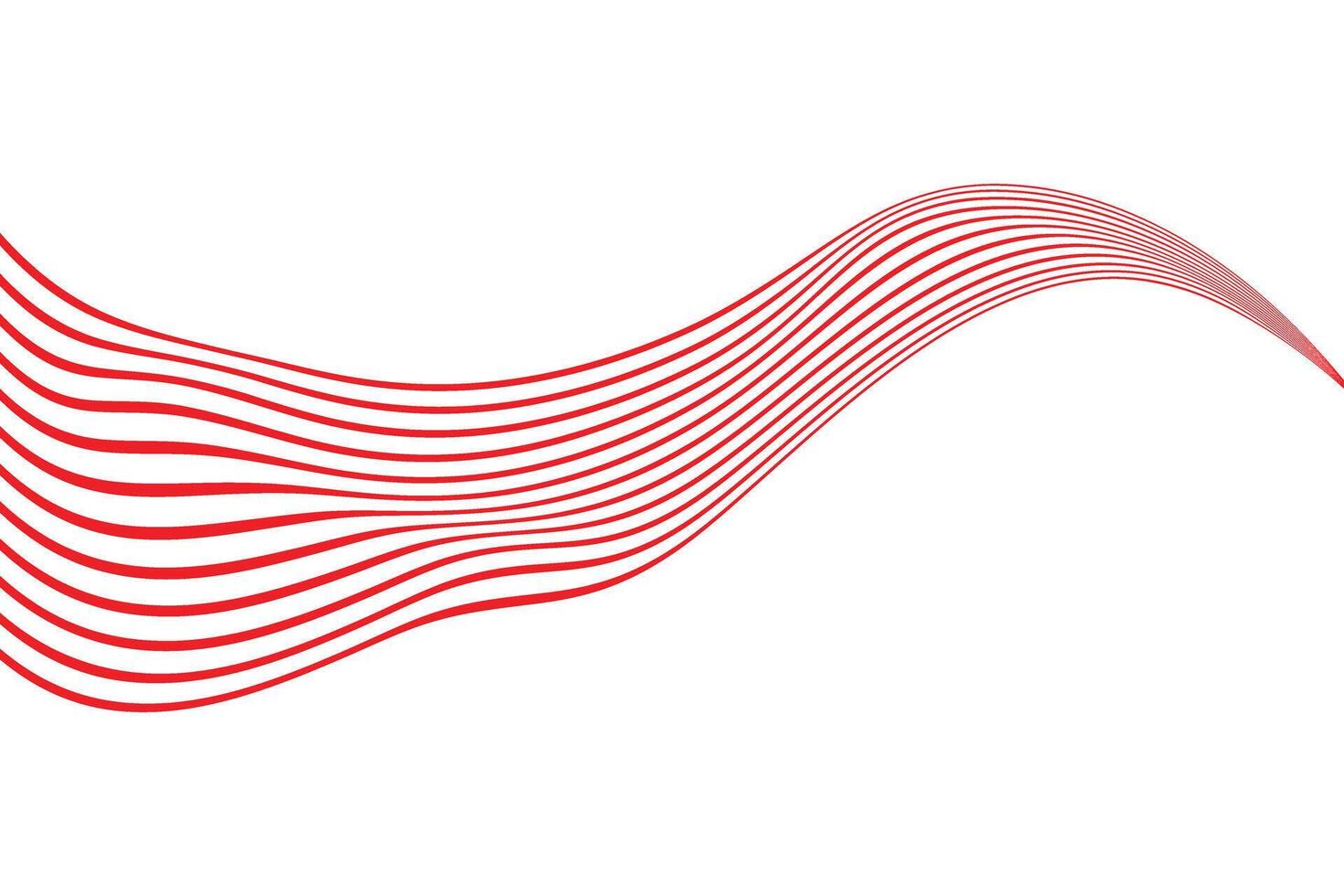 Simple Abstract Red Color Creative Wavy Distort Line Pattern A Red Line
