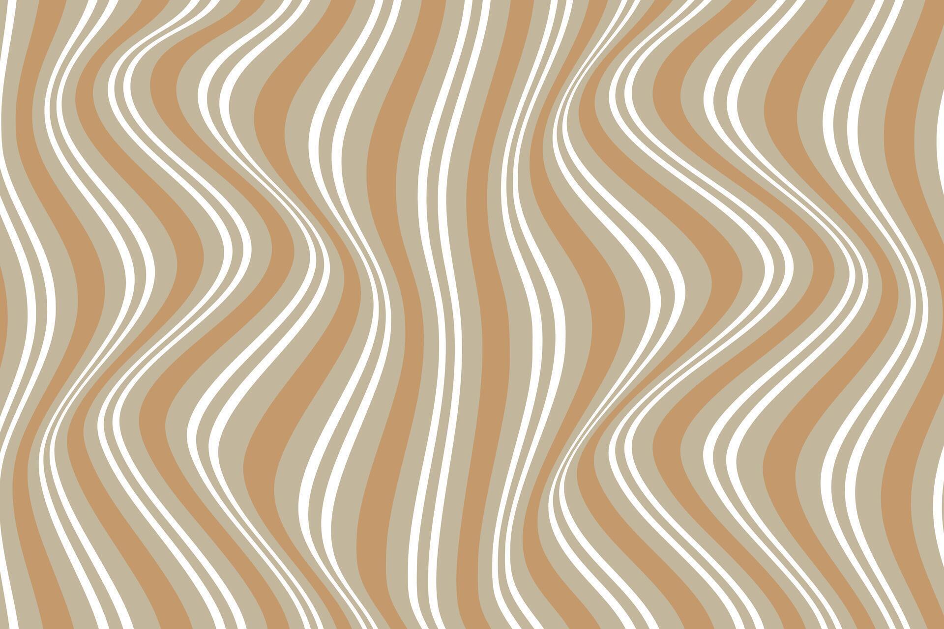Simple Abstract Brown White Color Vertical Wavy Distort Line Pattern