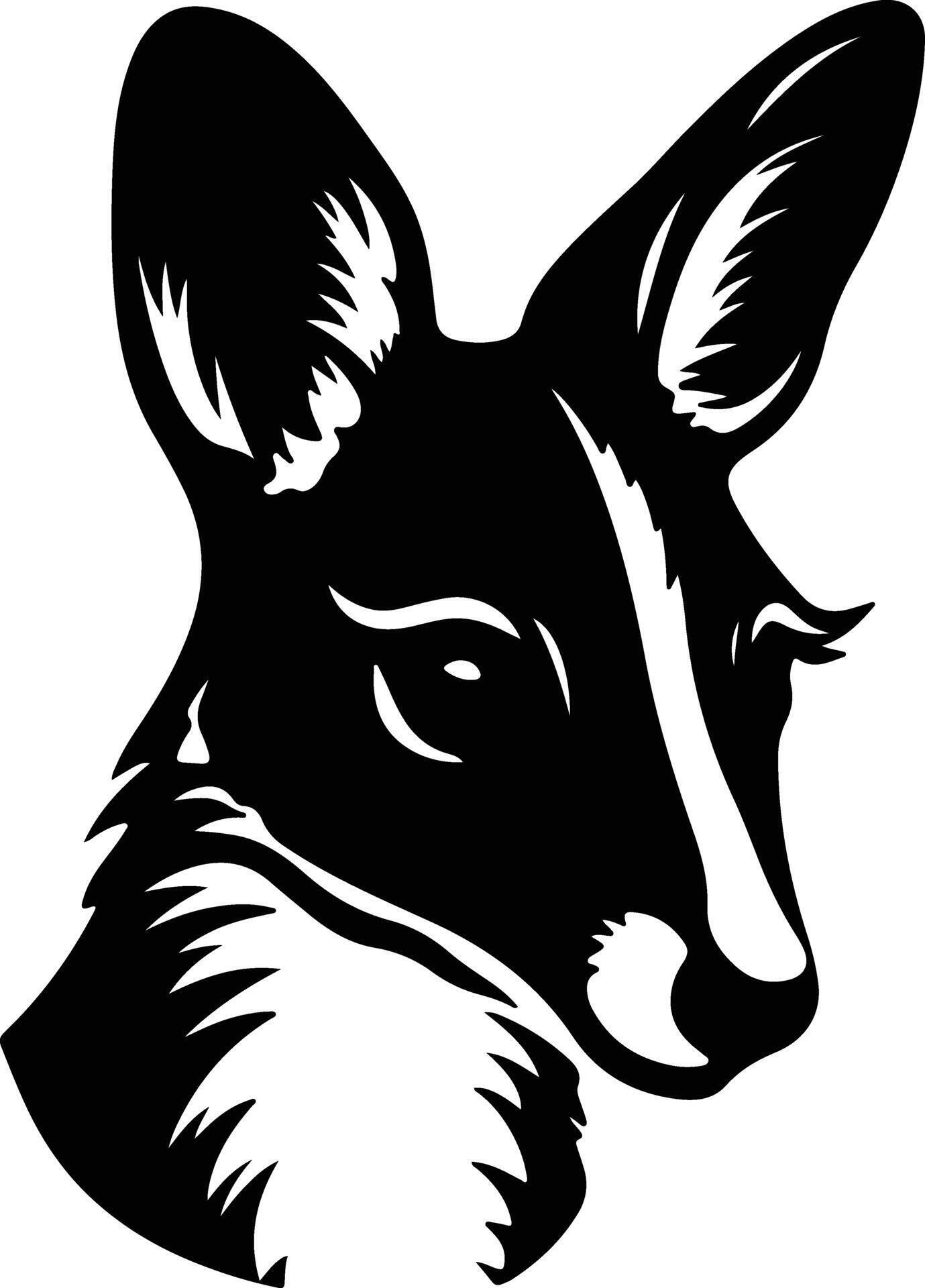 Black silhouette of wallaby head 54302236 Vector Art at Vecteezy