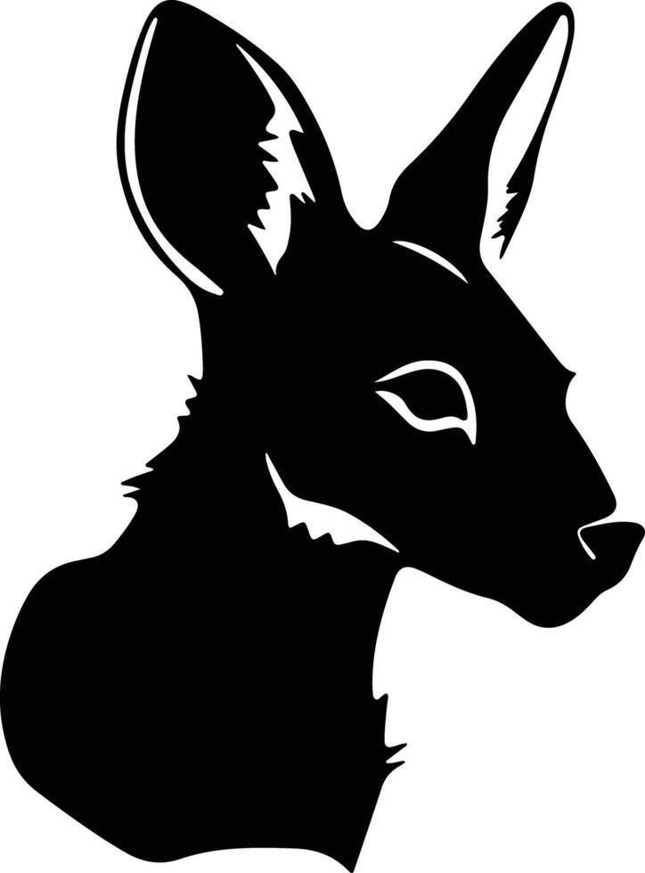 radiant Black silhouette of wallaby head 54302349 Vector Art at Vecteezy