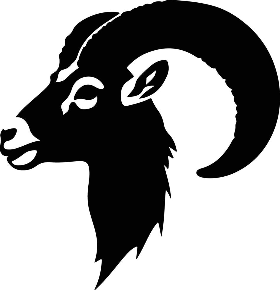 Black Silhouette Of Dall Sheep Head 54302627 Vector Art At Vecteezy