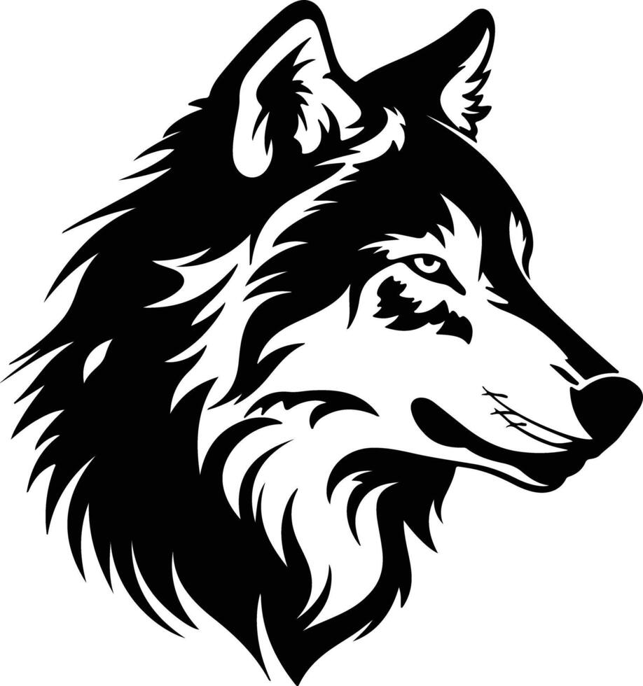 dulce negro silueta de tundra lobo cabeza 54304737 Vector en Vecteezy
