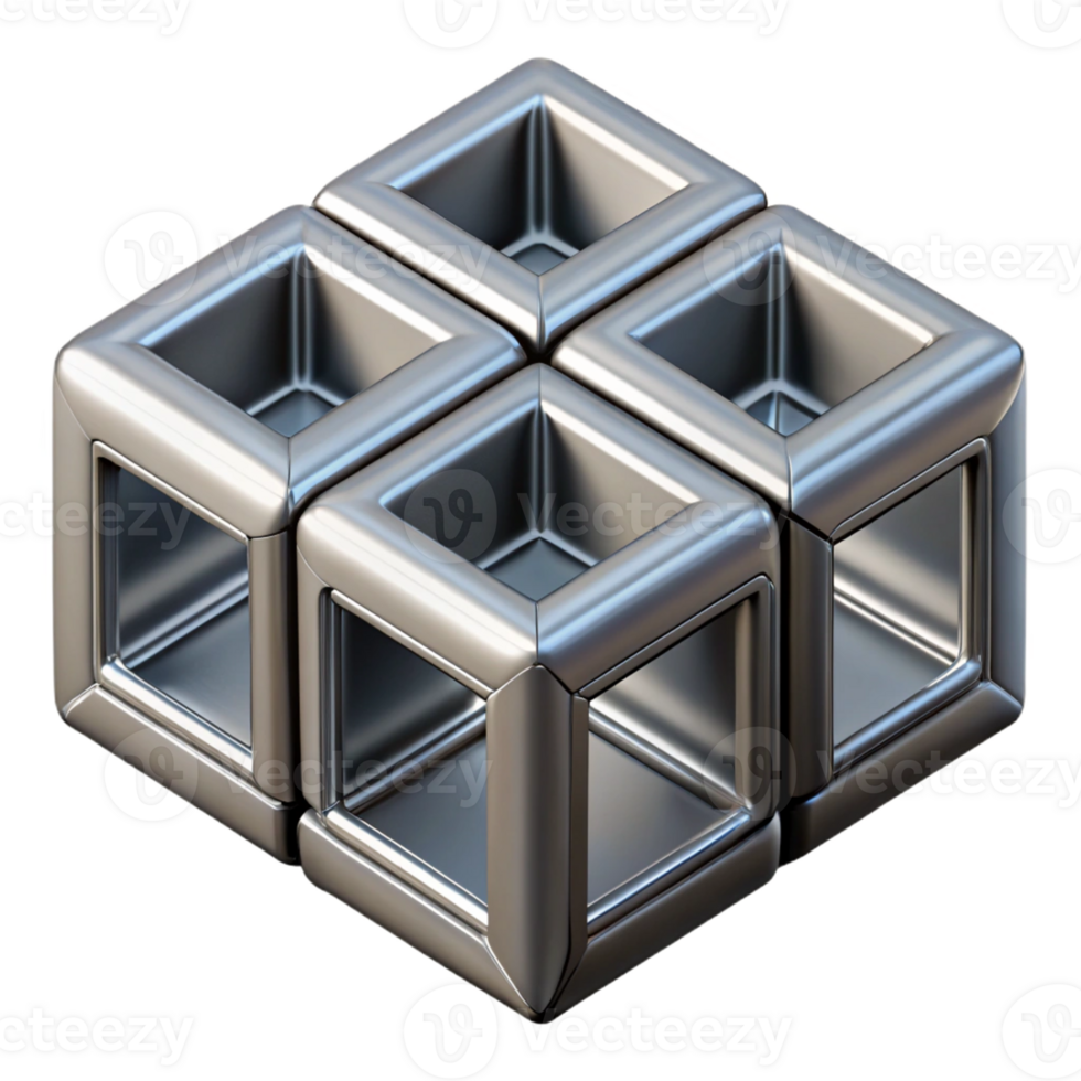 Metallic 3d Cube Abstract Background Image 54308854 Png