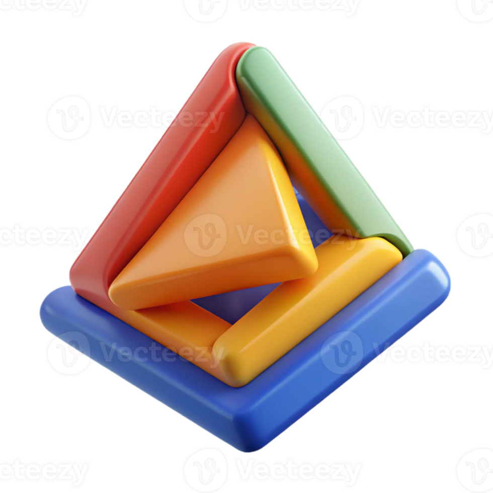 Abstract 3d Render Colorful Triangles 54309693 Png