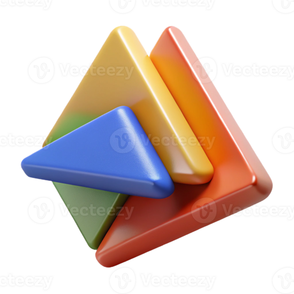 Abstract 3D Render of Interlocking Triangles 54309698 PNG