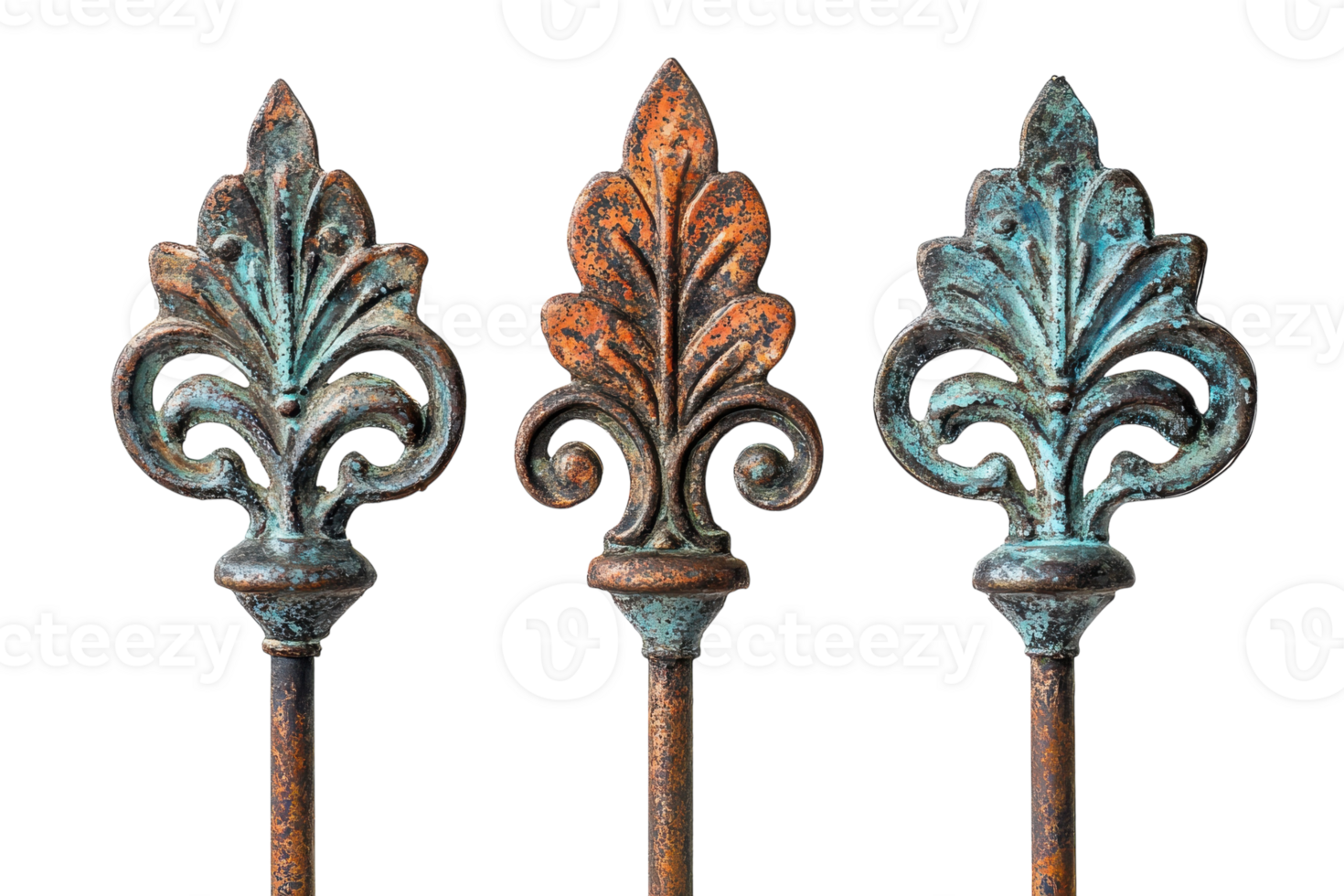 Decorative Iron Gate Finials Showcasing Vintage Designs In Various