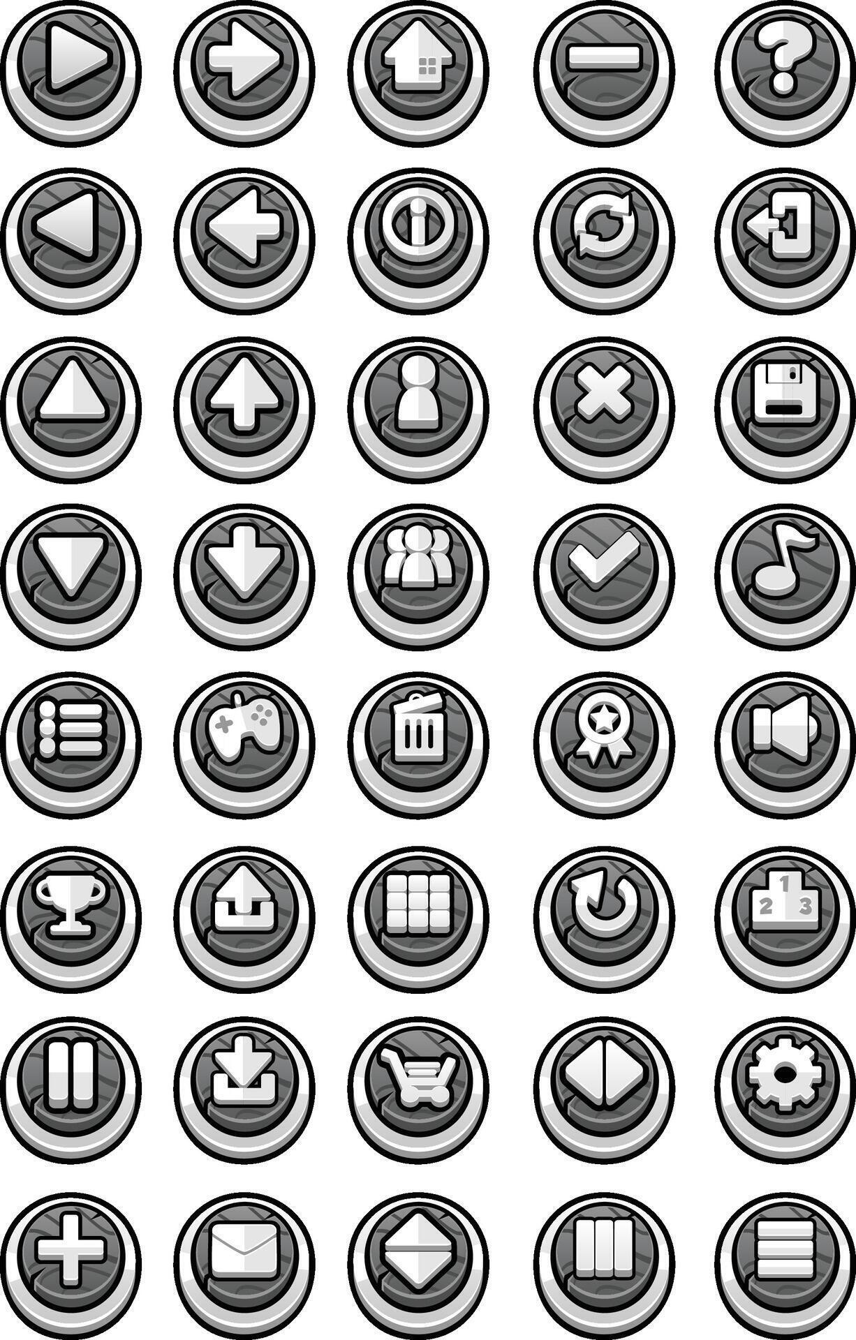 Gray Fantasy RPG Medieval Wood Game UI Button 54313711 Vector Art at Vecteezy