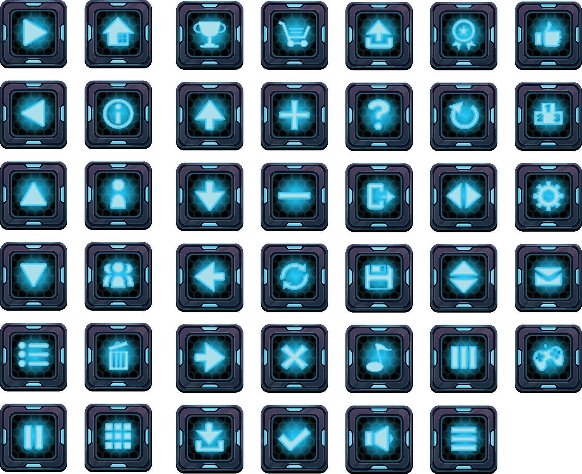 Sci-fi Game User Interface Button 54313721 Vector Art at Vecteezy