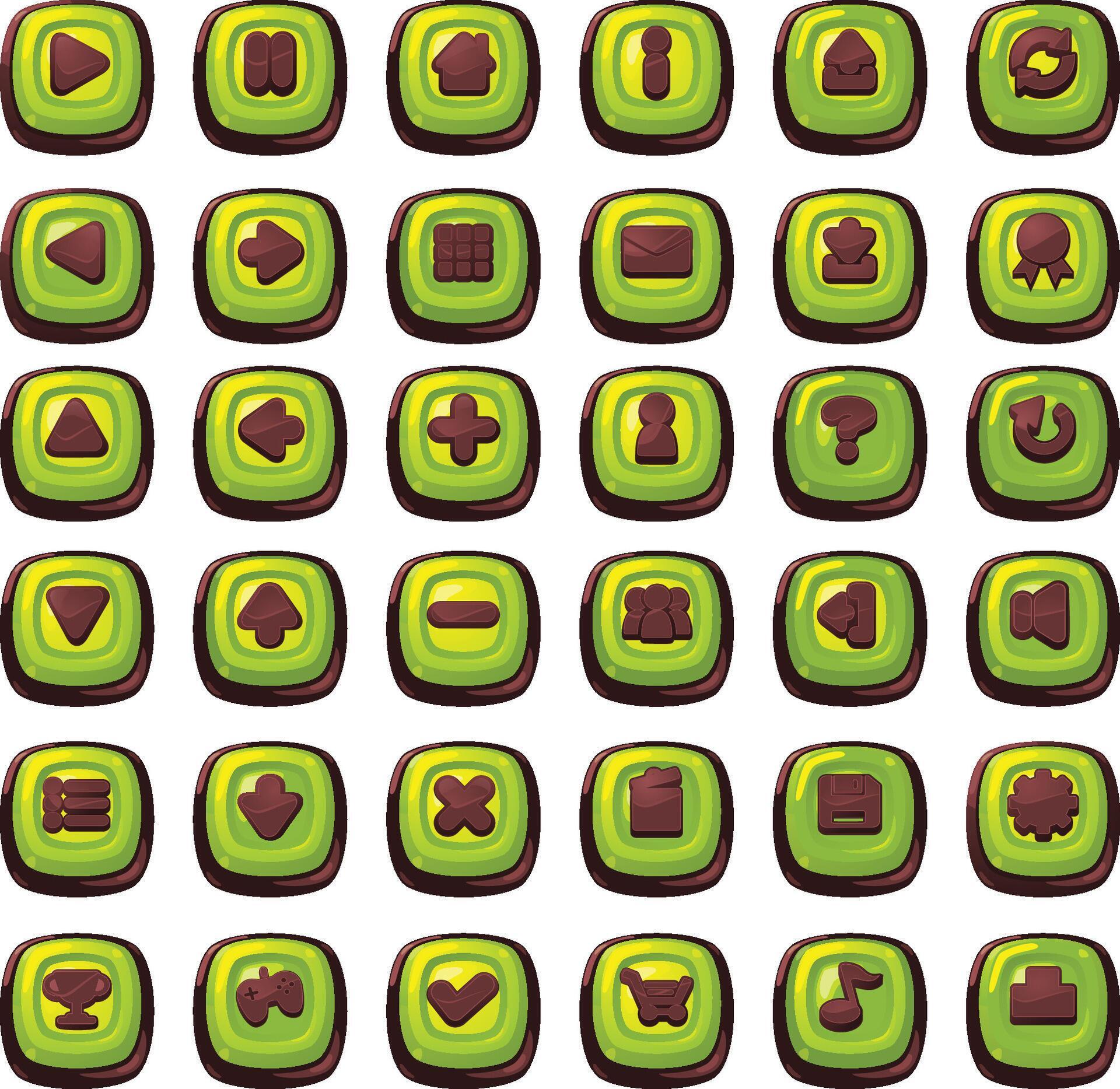Green Chocolate Candy Game User Interface Button 54313738 Vector Art at ...