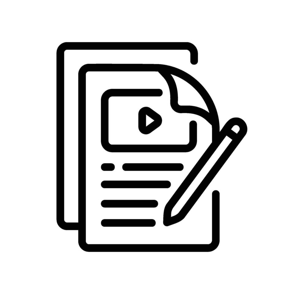 script Line Icon White Background 54313924 Vector Art at Vecteezy