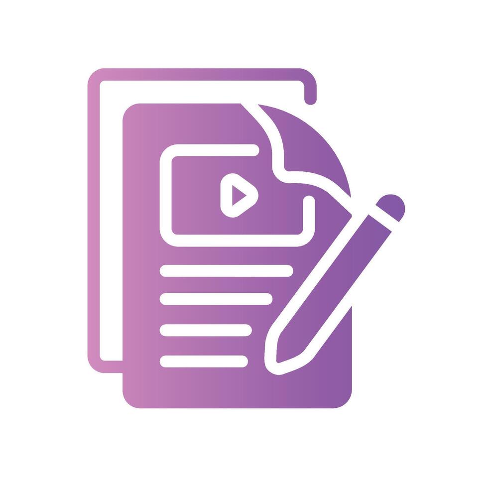 script Flat Gradient Icon White Background 54313966 Vector Art at Vecteezy