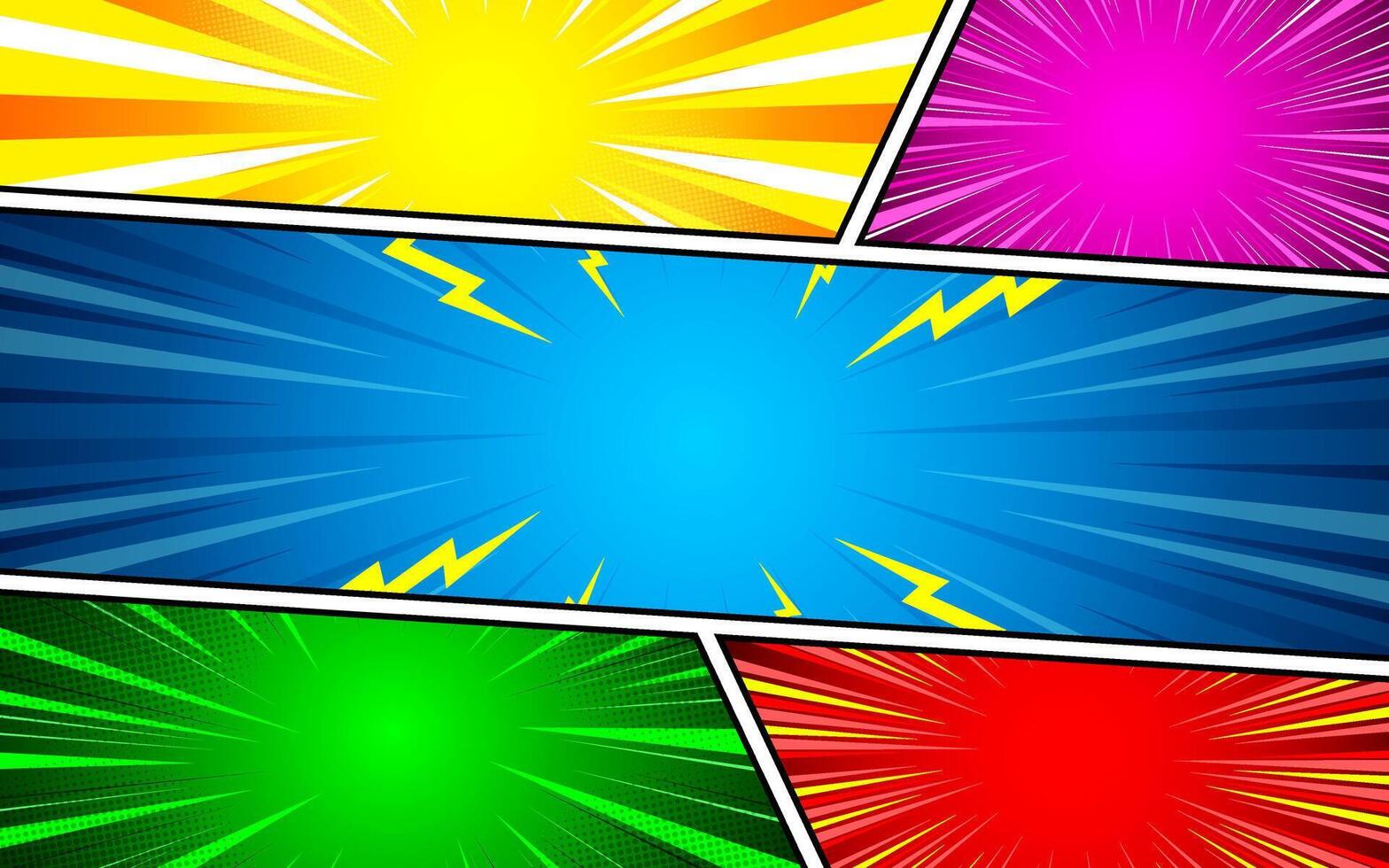 Comic Book Action Layout Background. Powerful comic illustration like ...