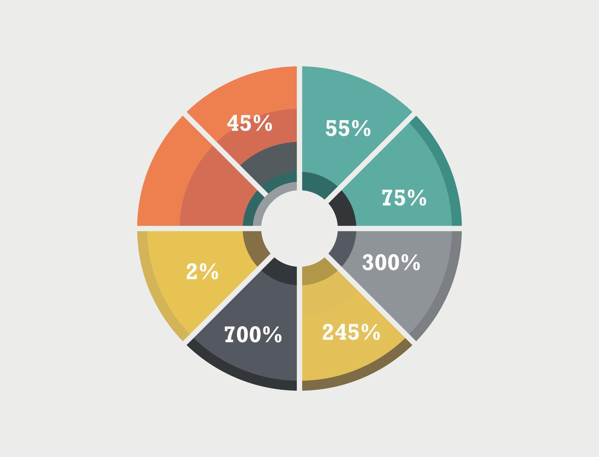 Colorful pie charts,-infographic-elements,-data-visualization,-circular ...