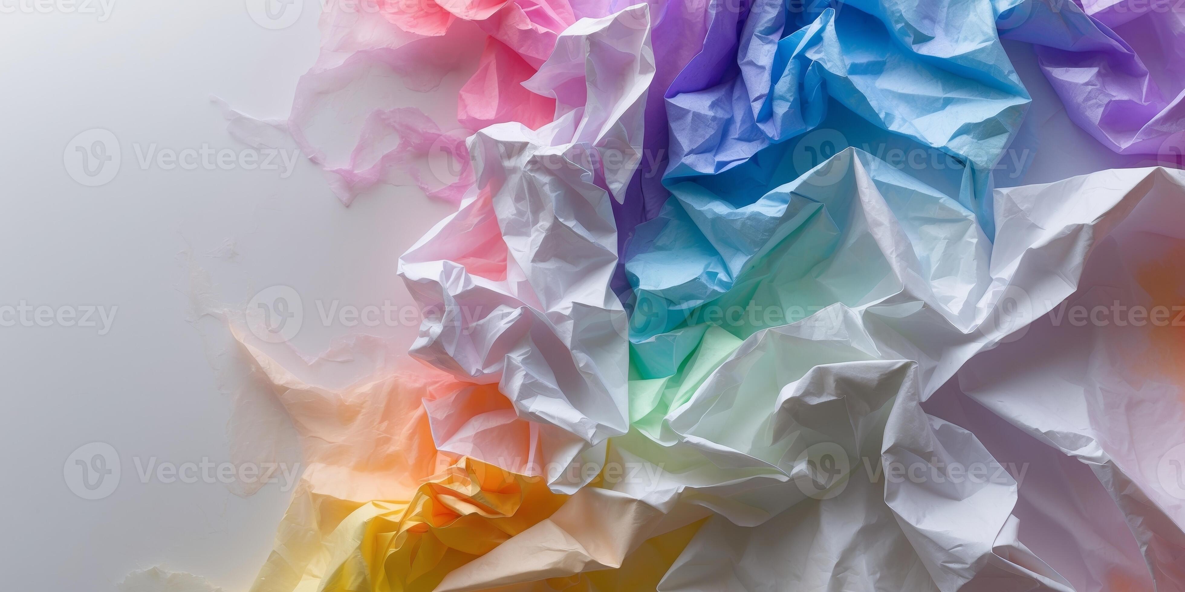 Vibrant Color Fusion Art with Crumpled Paper and Gradient Effects ...