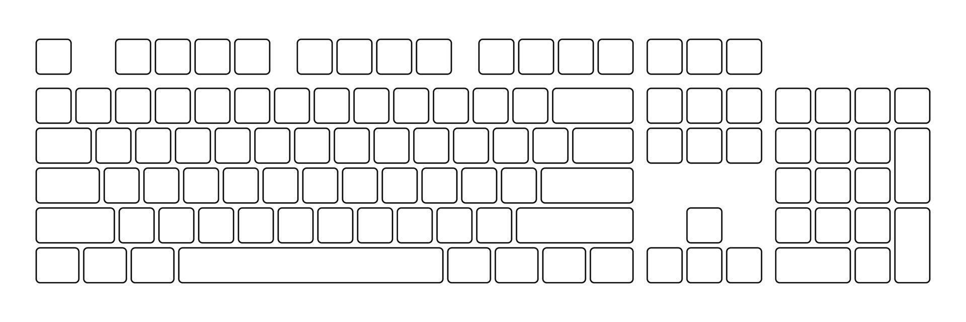 Computer keyboard button layout template for graphic use. Modern computer keyboard. illustration ...