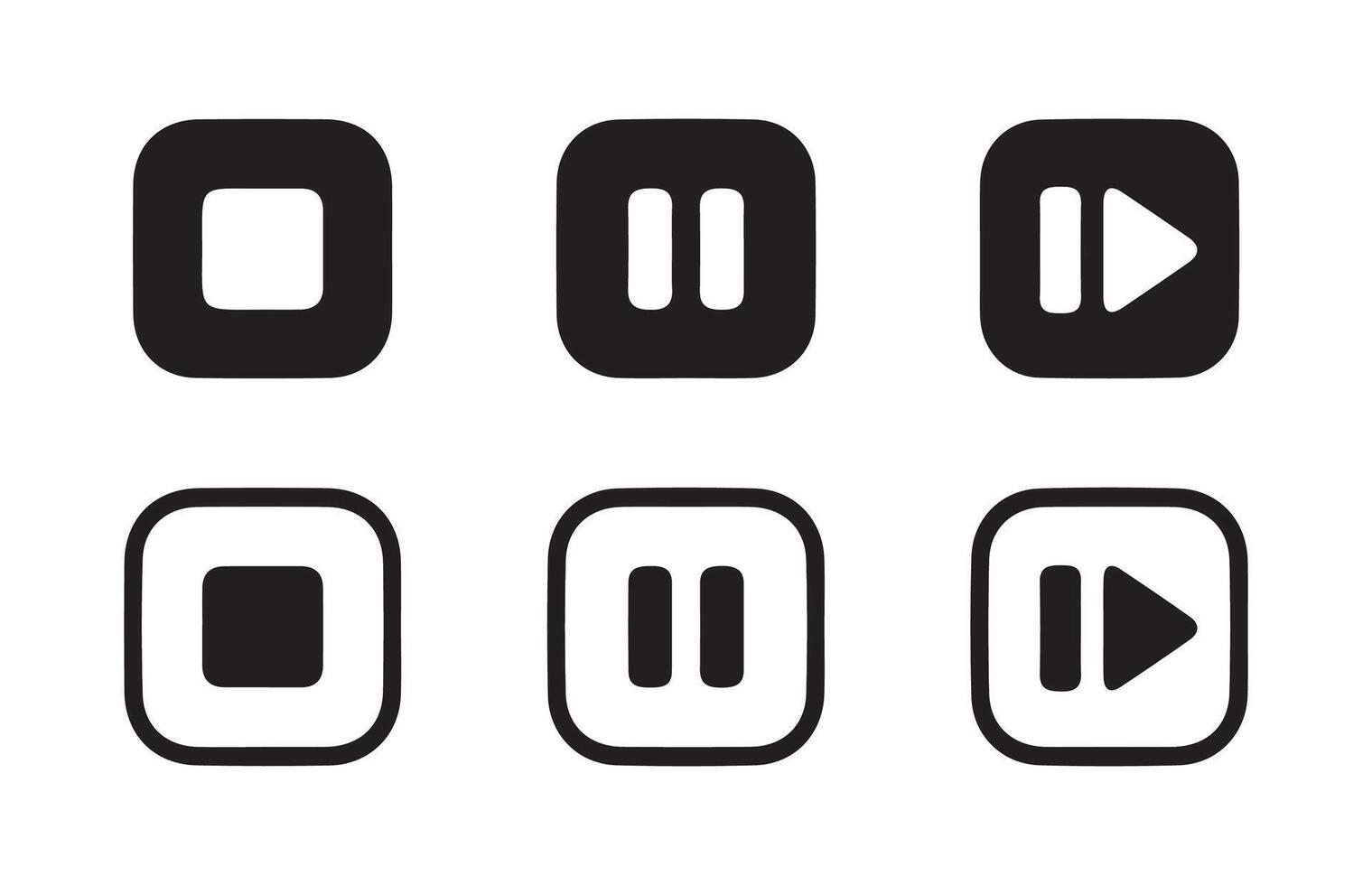 Media player button icons set.Pause, rewind, fast forward Play icon collection 54334512 Vector ...